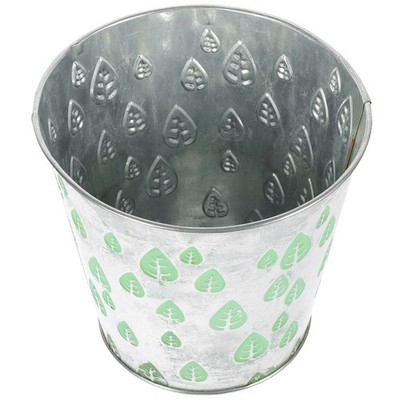 Leaf Pattern Flowers Bucket Metal Container for Creative Floral Storage ...