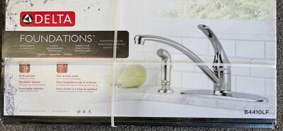 Delta Foundations Single-Handle Standard Kitchen Faucet w/Side Sprayer ...