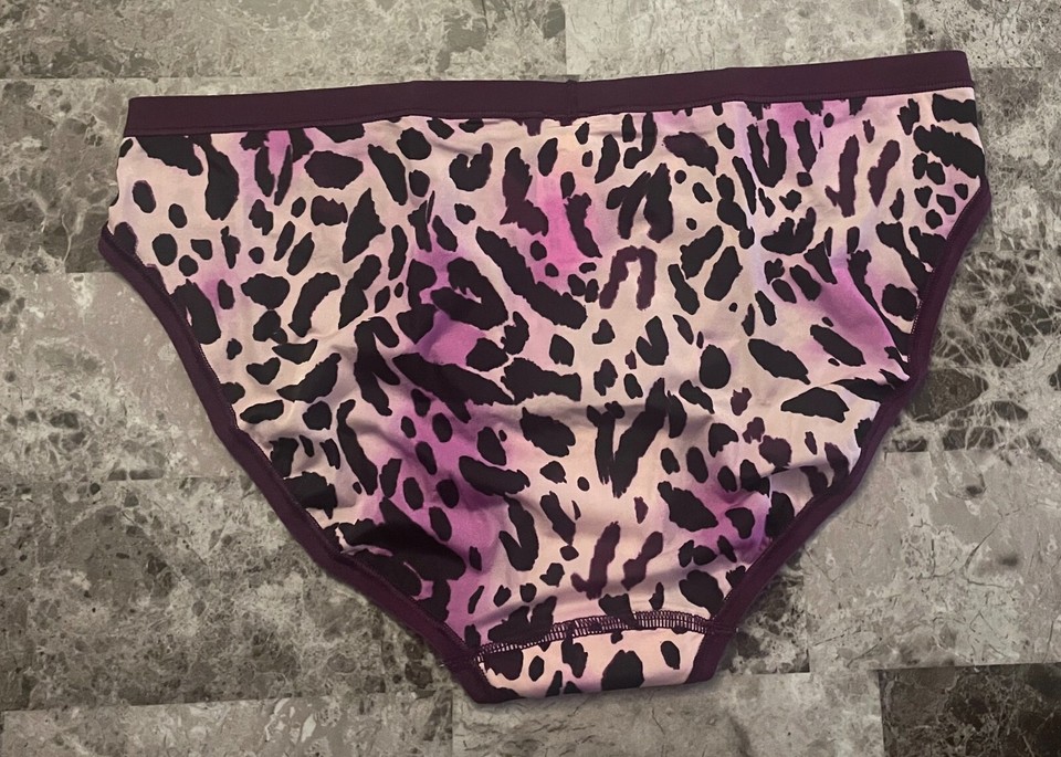 VICTORIA'S SECRET M PURPLE SMOOTH THIN LEOPARD LACE VINTAGE RARE BIKINI ...