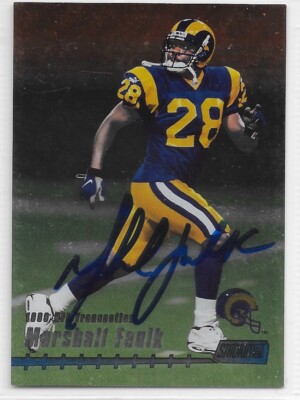 Marshall Faulk Signed 1999 Stadium Club Card #179 St. Louis Rams HOF | eBay