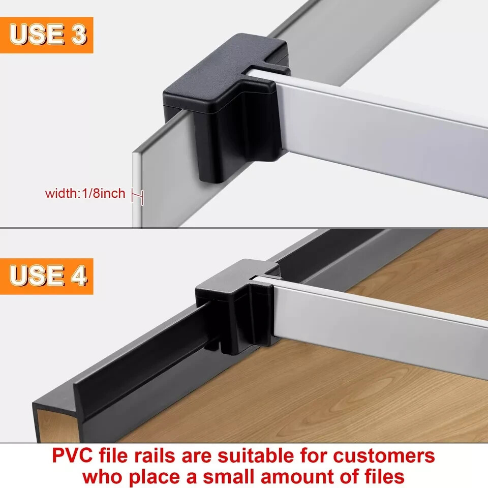 14 Pcs File Cabinet Rails Set 1/2 Drawer Sides File Rails Hanging File ...