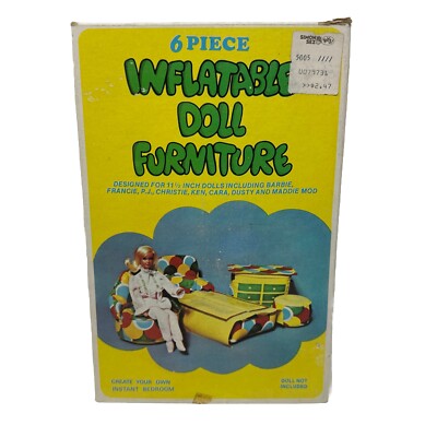 VTG Doll House Puff 'N Play Blow Up Inflatable Furniture Green Fits ...