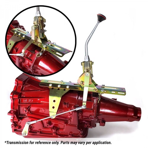 Ford AOD Dual Action Shifter Kit 10" Arm w/ Bend and Black Knob lokar ...