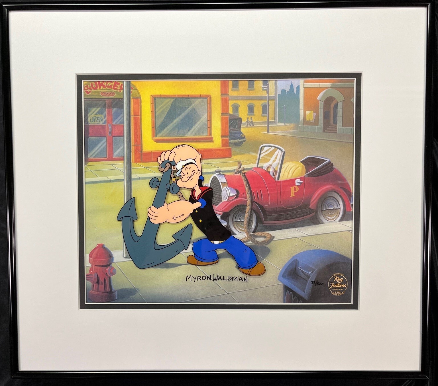 "Anchor Parking" Myron Waldman Popeye Limited Edition Cel Car Cute Art ...