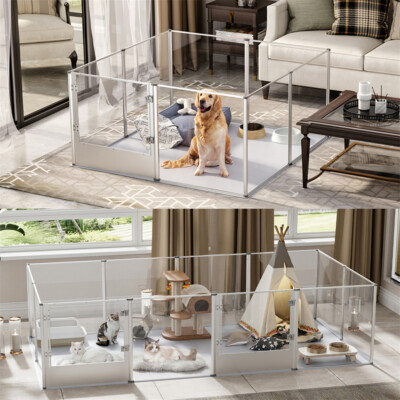 New Wear-resistant Acrylic Clear Pet Playpen Dogs Kennel Animals Pen ...