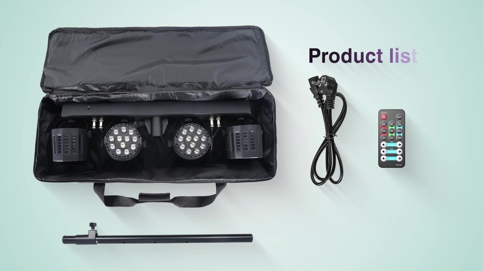 Complete Professional 4-Par Stage LEDs Lights DMX System & Stand ...