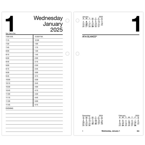 2025 Desk Calendar Refill, Daily, 4-1/2" x 8", Large, Loose-Leaf ...