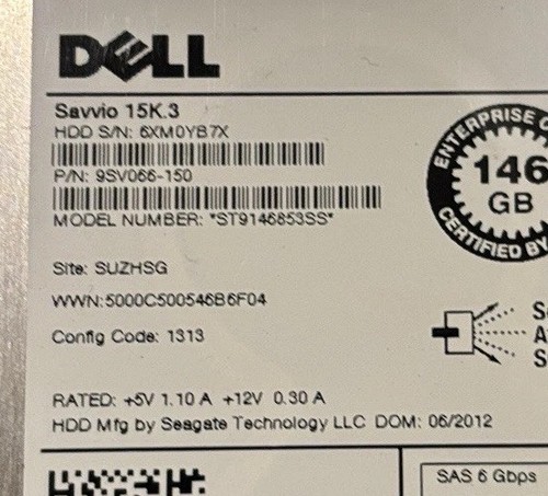 Lot of (10) 61XPF Dell 146GB 15000RPM - 2.5 SAS Hard Drive ST9146853SS ...