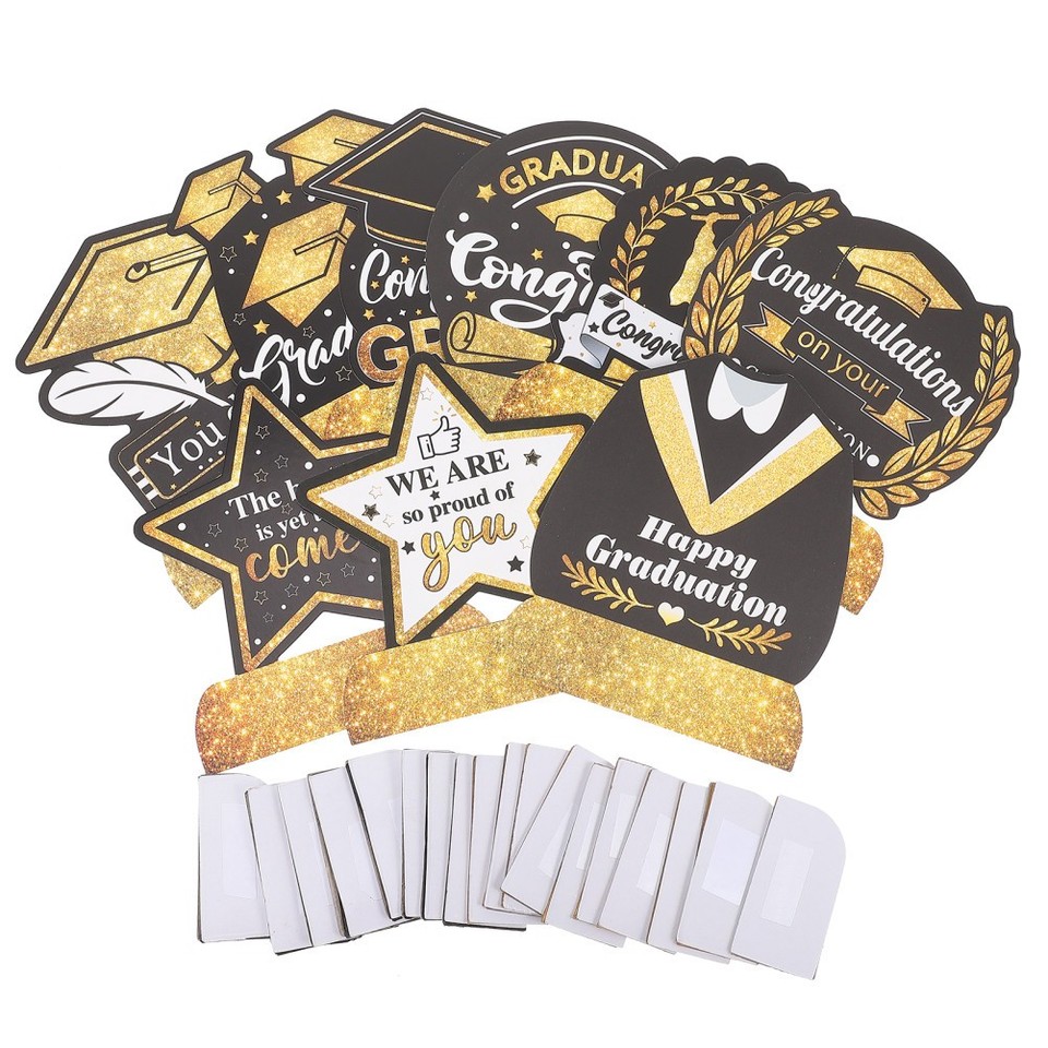 9pcs Graduation Paper Craft Decors Graduation Themed Scene Honeycomb ...