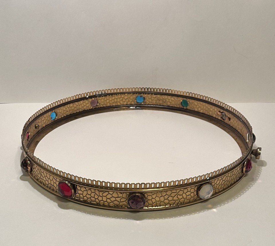 Jeweled 14” Chandelier Hanging Oil Kerosene Lamp Shade Ring Holder | eBay