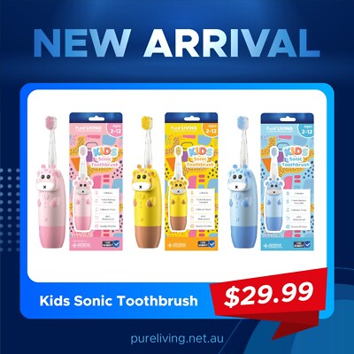 Pure Living Sonic Electric Toothbrush Kids Automatic Children Brush Age ...