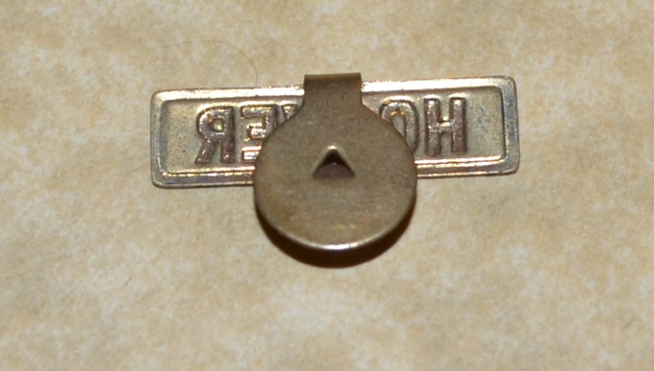 Vintage Herbert HOOVER President Embossed Metal Pin (Gold Letters on ...