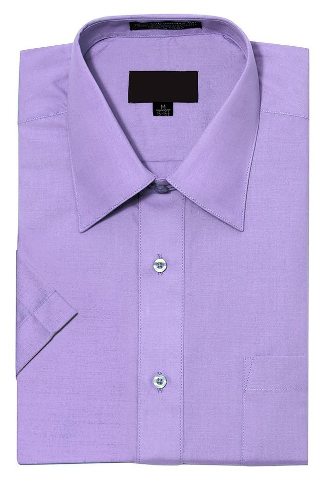 New Men's Regular Fit Short Sleeve Solid Color Dress Shirts - 23 colors ...