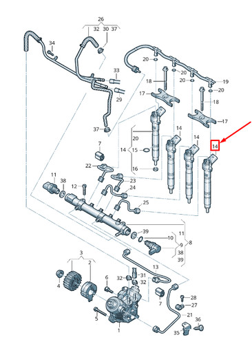 NEW VW PASSAT B8 3G FUEL INJECTOR 03N130277 ORIGINAL | eBay