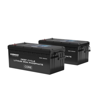 2 Pack Renogy 12V/24V/48V 200Ah Core Series Lithium Iron Phosphate ...