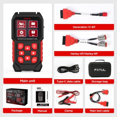 Motorcycle Diagnostic Scan Tool M4 Read/Clear Fault Codes Compatible ...