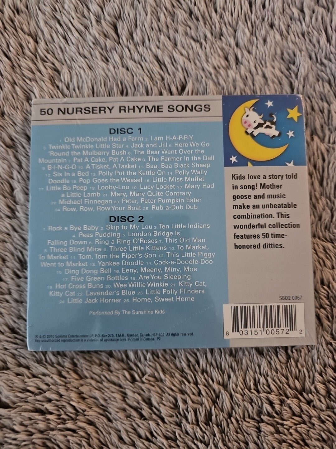 50 Nursery Rhyme Songs [Digipak] by The Countdown Kids (CD, Sep-2010, 2 ...