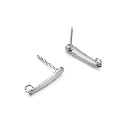 50pcs 304 Stainless Steel Flat Earring Posts Ear Stud Findings Smooth ...