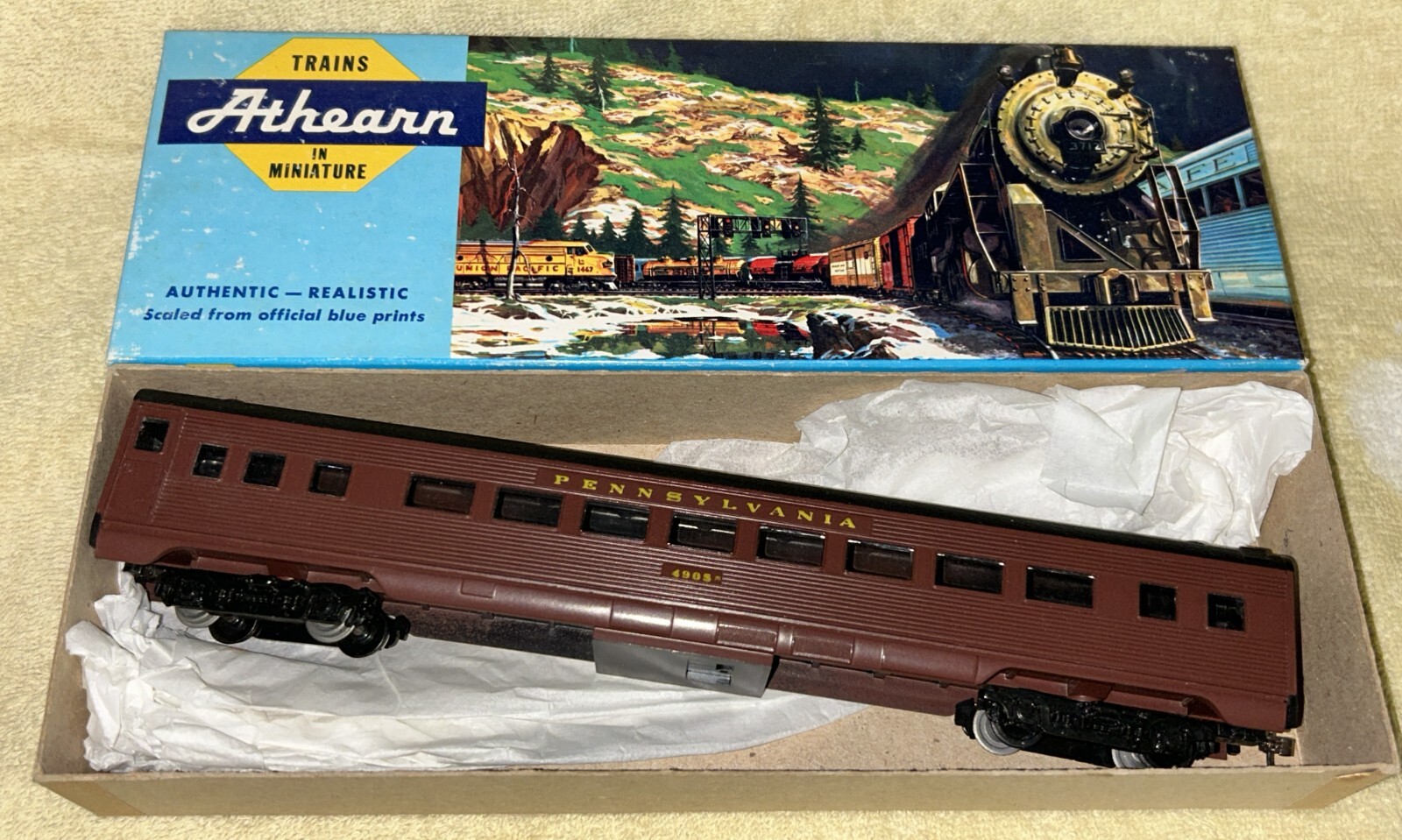 PRR Pennsylvania Streamline Coach Kit Athearn Blue Box Kit #1812 Built ...