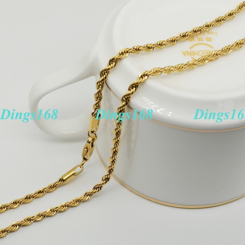 18K Yellow Gold Filled Tarnish/Nickel-Free 4mm wide 28 inch Rope Chain ...