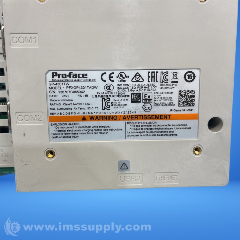 Schneider Electric PFXGP4301TADW Touch Screen Panel FNIP | eBay