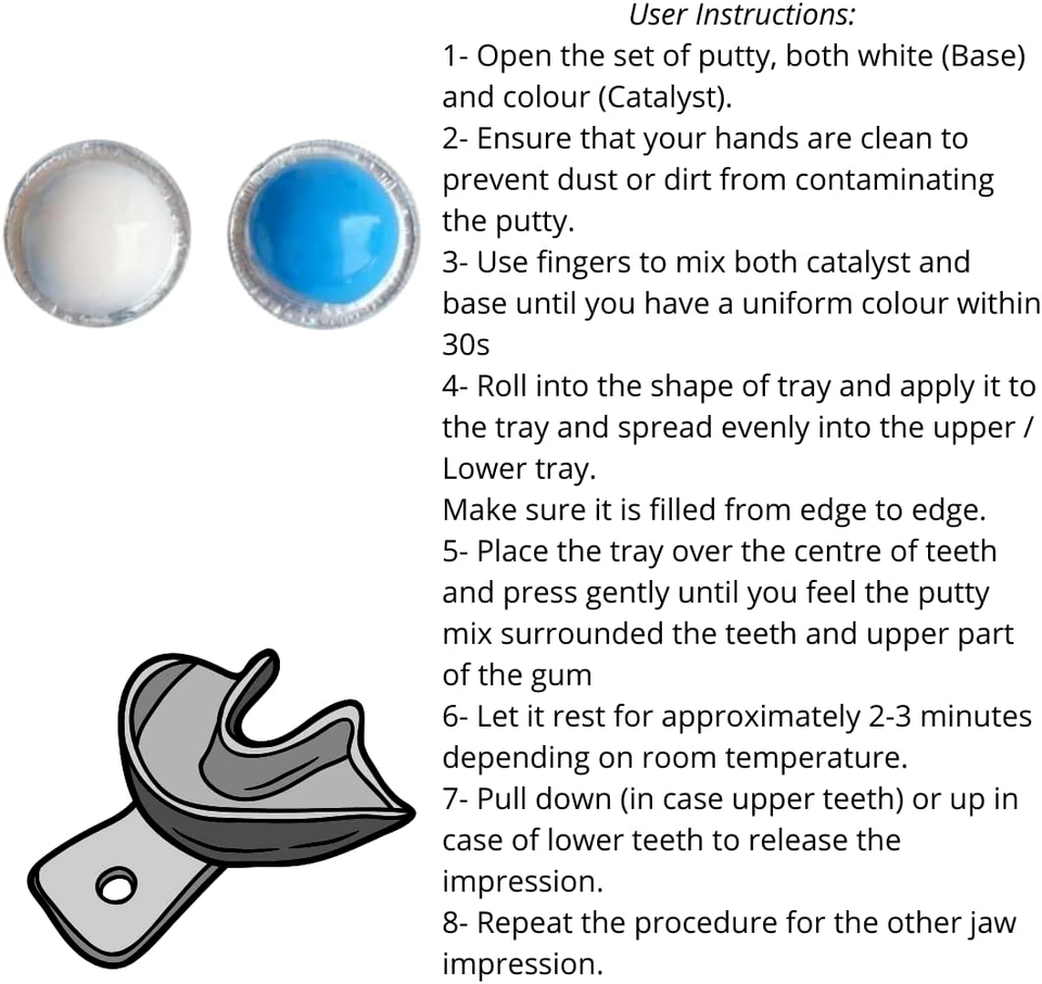 Hydrophilic Dental Impression Putty Set, Blue & White – Fast Setting ...
