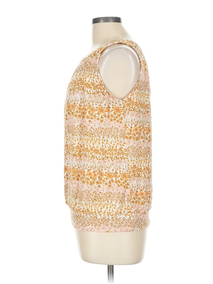 Ann Taylor LOFT Outlet Women Gold Sleeveless Blouse L | eBay