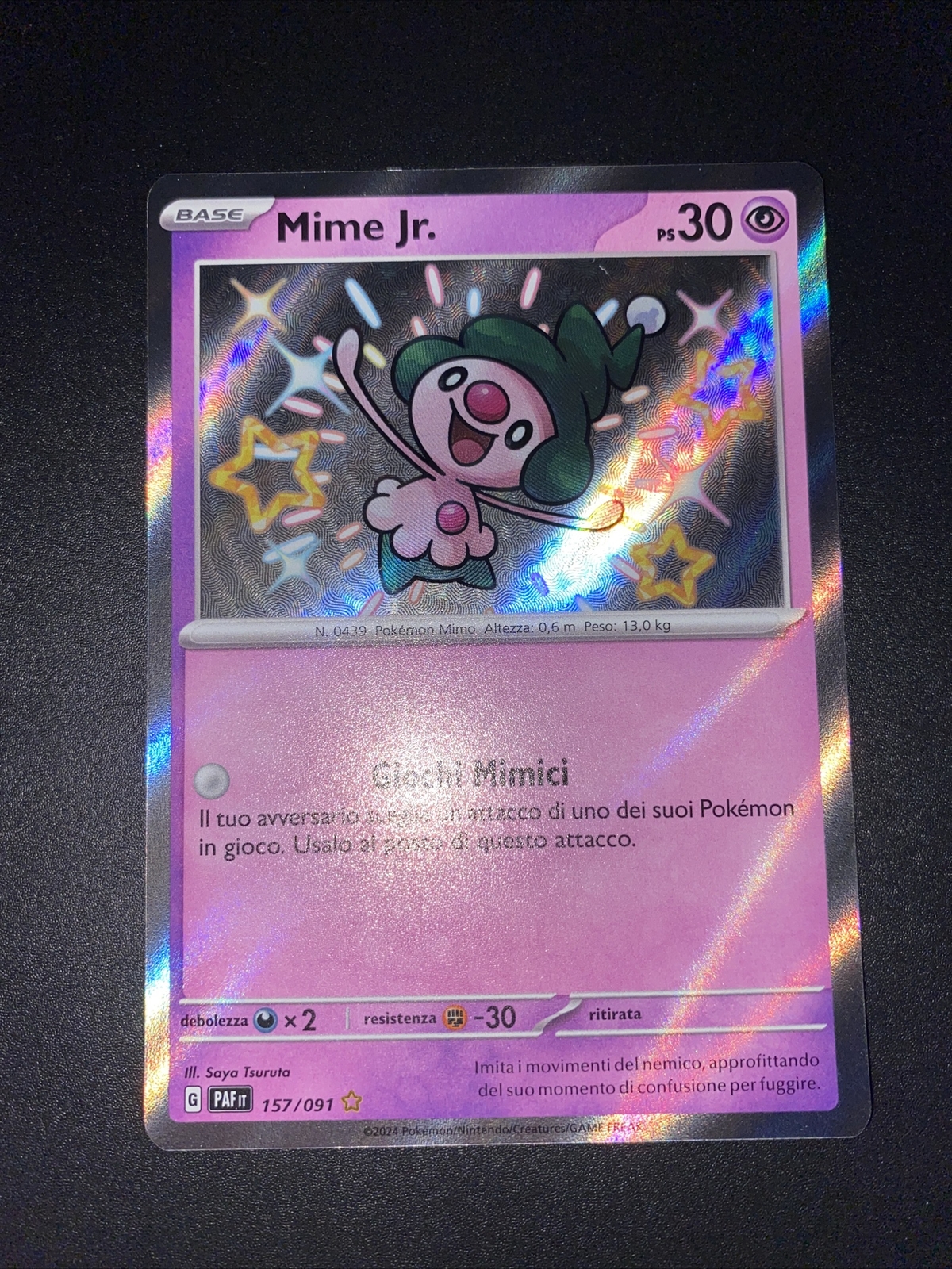 Pokemon Ita near Mint Rare Chromatic Shiny Mime Jr 157/091 Destiny By ...