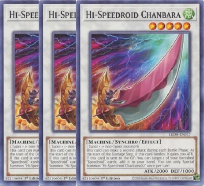 Yugioh - Hi-Speedroid Chanbara x 3 - 1st Edition NM - Free Holographic ...