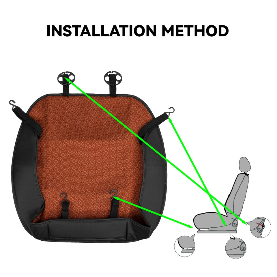Universal Front Seat Chair Cushion PU Leather Soft Pad Cover Protector ...