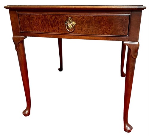 80s Baker Furniture Queen Anne Style Burl Wood Side End Table Vintage ...