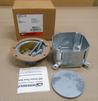 Walker Floor Boxes Electrical Wiremold 827C Solid Brass 2 Gang Carpet