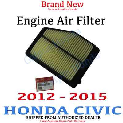 🔥 Genuine OEM Honda Civic Engine Air Filter 2012 - 2015 (Except Si) 🔥 ...