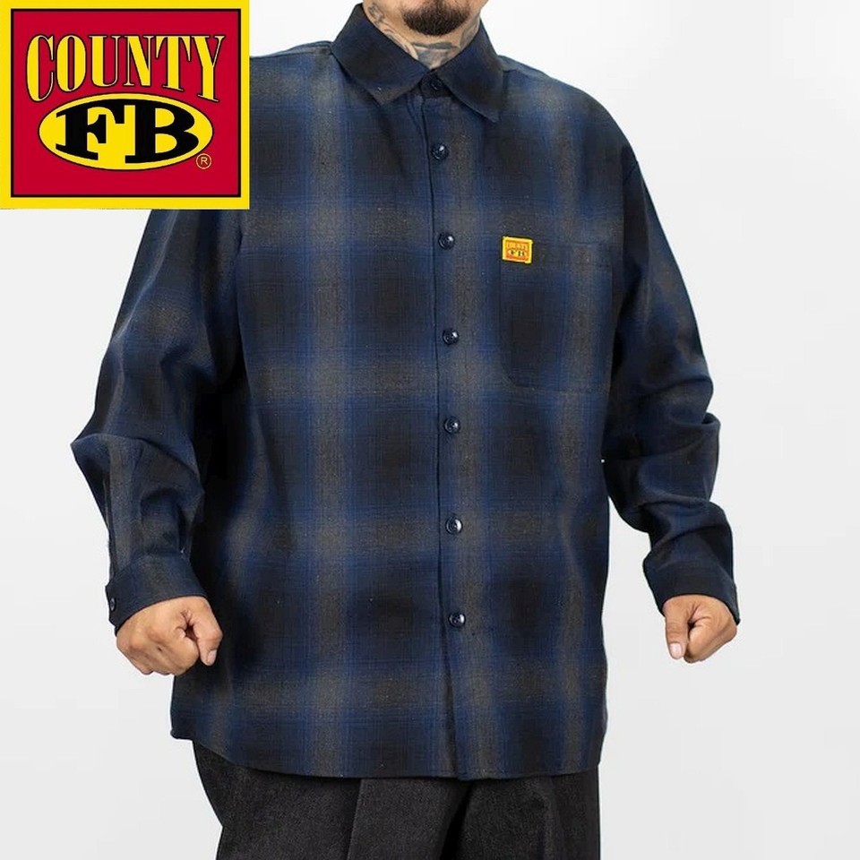 FB County Long Sleeve Plaid Checker Flannel Shirt | eBay