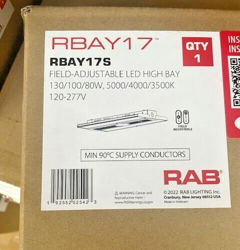 RAB Lighting RBAY17S 14" Field Adjustable Linear LED High Bay | eBay
