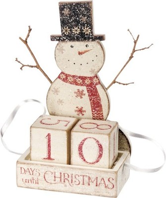 Primitives By Kathy Block Countdown Snowman Ornament, 4.75"x8.25", Home ...