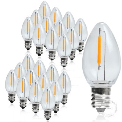 25 Pack C7 LED Night Light Bulbs Christmas Replacement Bulbs E12 ...