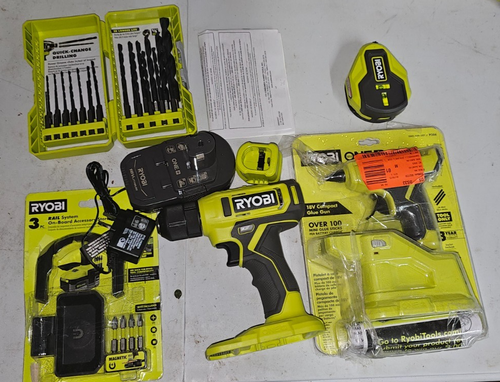 RYOBI PCL201 LED Light, P306 Glue Gun, ELL1004 Laser Level, A10RA01 ...