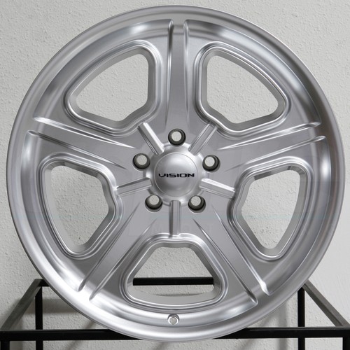 4-New 15" Vision 147 Daytona Wheels 15x7/15x8 5x114.3 -7/0 Hyper Silver ...