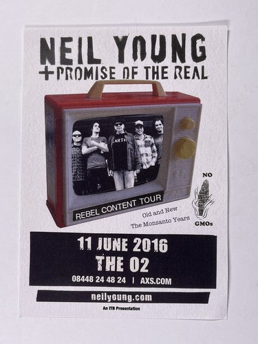 Neil Young Promise Of The Real Flyer Poster Original Rebel Content Tour ...
