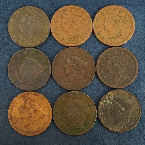 Assorted Lot of 9 US Large Cents - Free Shipping USA | eBay