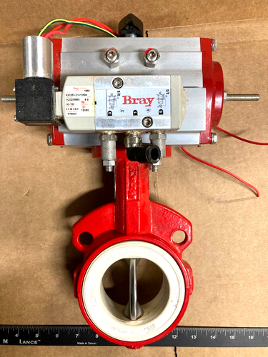 Bray Pneumatic Actuator 92-0830-11310-532 120V Solenoid w/ 3" Butterfly ...