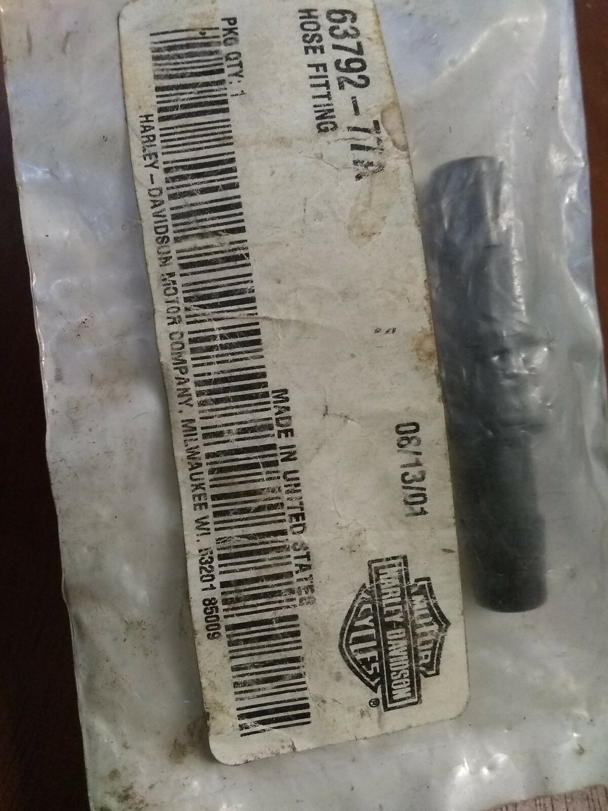 HARLEY Hose Fitting 63792-77A (4D2) 63792-77 HARLEY-DAVIDSON 3/8” BLACK ...