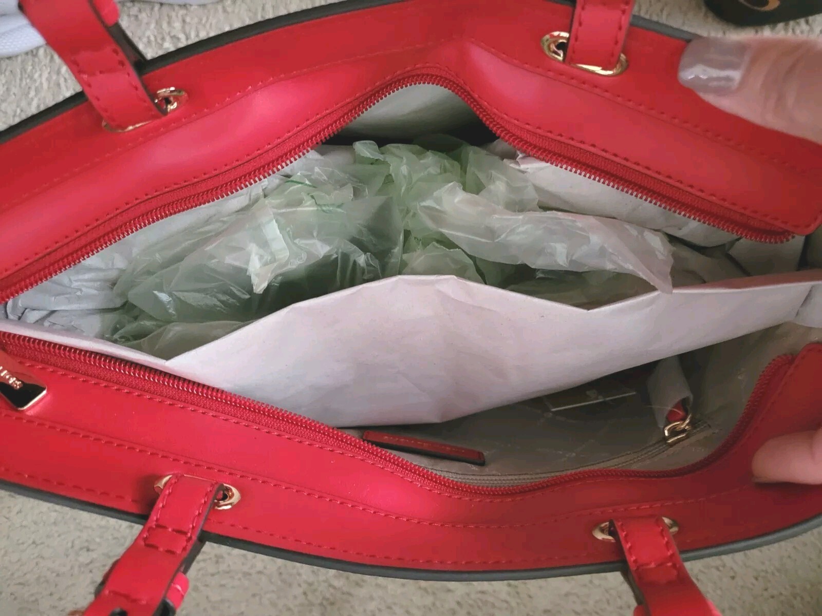 NWT Michael Kors Jet Set Travel Bright Red Tote Shoulderbag Med Dbl ...