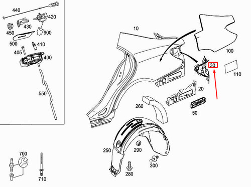 NEW MERCEDES-BENZ CLS C218 REAR LEFT TAIL LAMP MOUNT A2186300389 ...