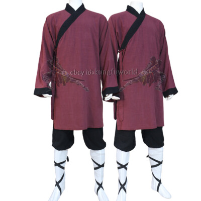 Shaolin Monk Uniform Martial arts Tai chi Wing Chun Suit Wushu Clothes ...
