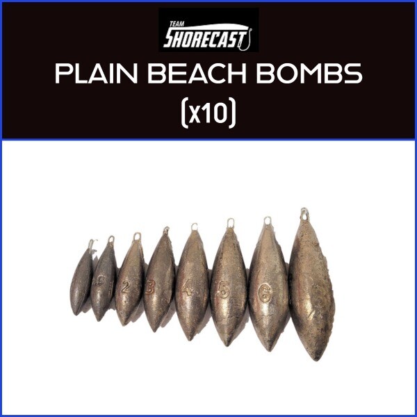 SHORECAST PLAIN BEACH BOMBS - ALL SIZES (x10) - NEW - SEA FISHING ...
