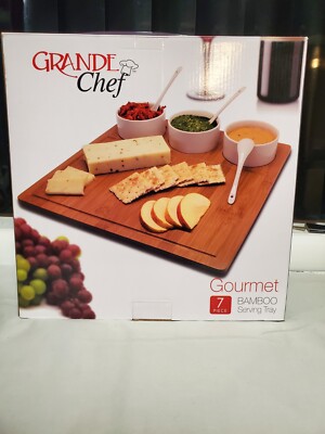 Grande Chef Gourmet Bamboo Serving Tray Set | eBay