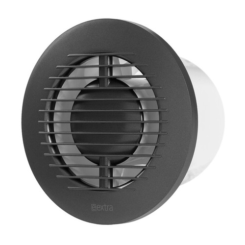 Anthracite Silent Round Bathroom Extractor Fan 100mm / 4" with Ball ...
