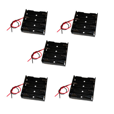 5PCS 4 x 1.5V AAA Battery Spring Clip Black Plastic 4 x AAA Battery ...